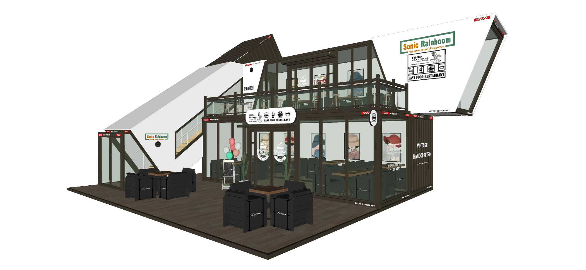 S1123 - Fast food restaurant SketchUp model