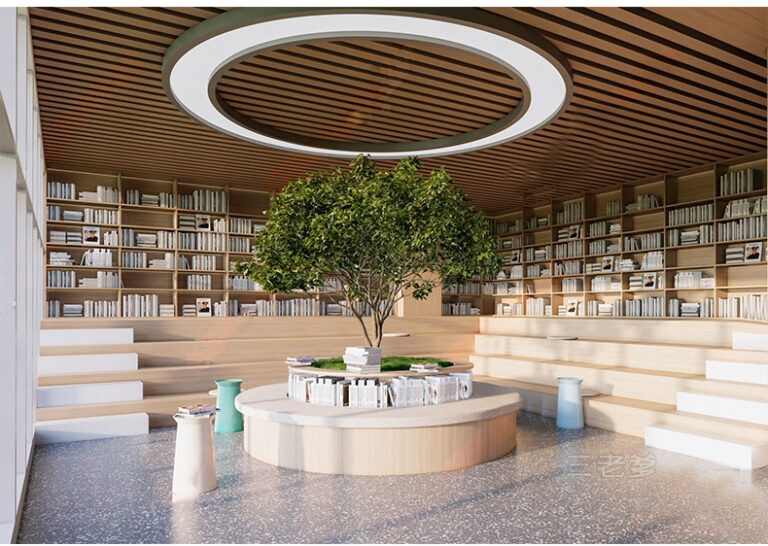 S792 – Industrial style library SketchUp model – Sketchup Scene