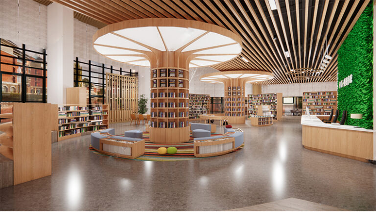 S792 – Industrial style library SketchUp model